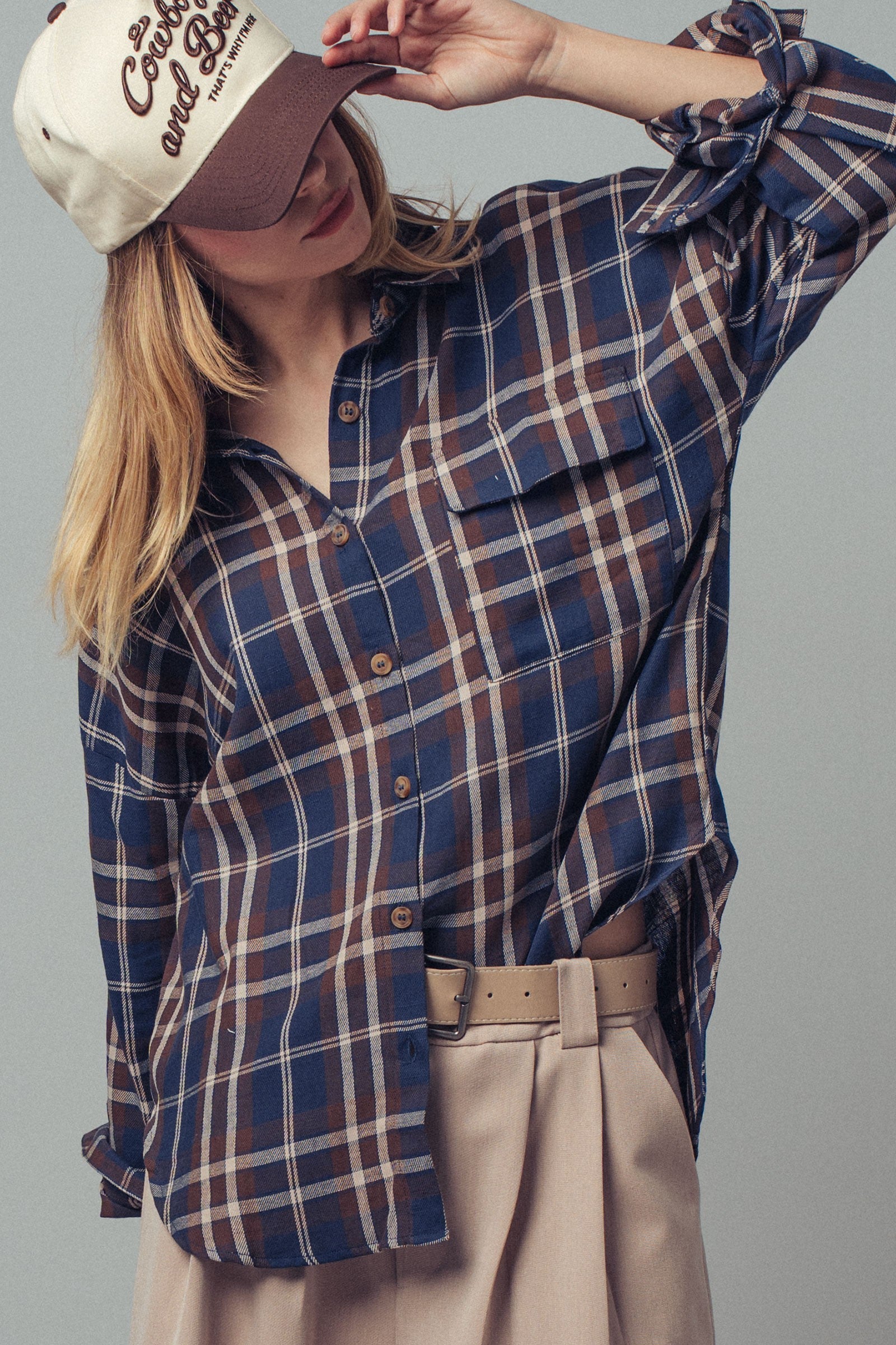 0743-0475 | Plaid Relaxed Button-Up Shirt – Trend Notes